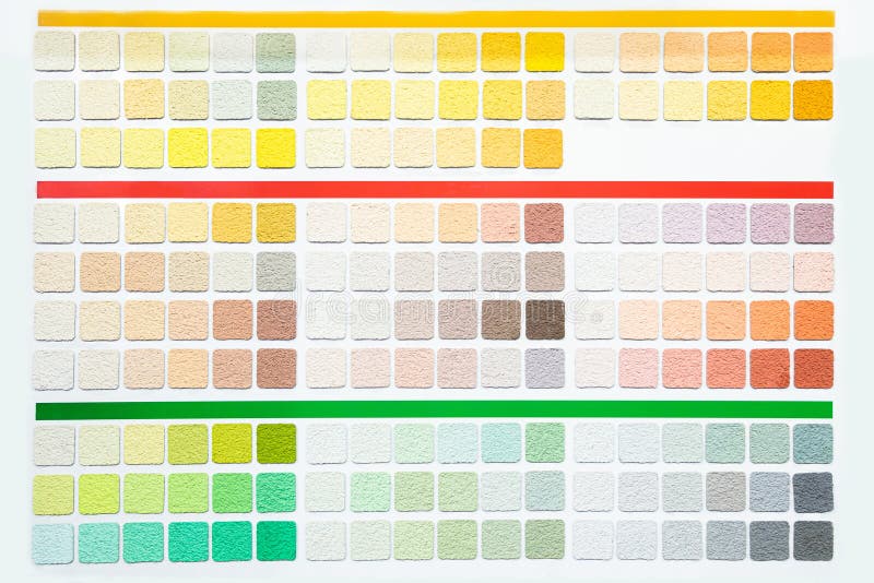 Samples of Colored Decorative Plaster on the Stand Stock Image - Image ...