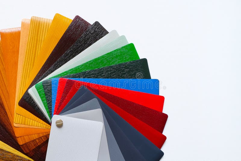 Samples of the Colored Lamination. the Color Palette on the Table Stock ...