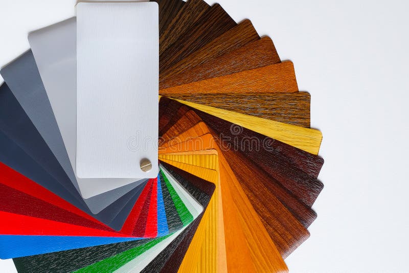 Samples of the Colored Lamination. the Color Palette on the Table Stock ...