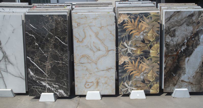 Samples of Colorful Granite Large Format Tiles in Store Stock Photo ...