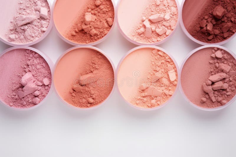 Samples of Cosmetic Powder on White Background Stock Illustration ...
