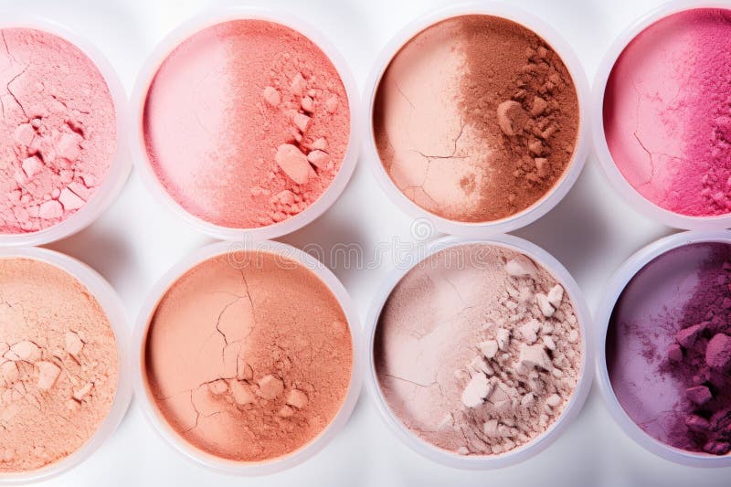Samples of Cosmetic Powder on White Background Stock Illustration ...