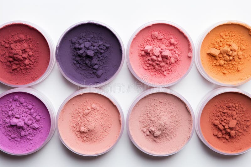 Samples of Cosmetic Powder on White Background Stock Illustration ...
