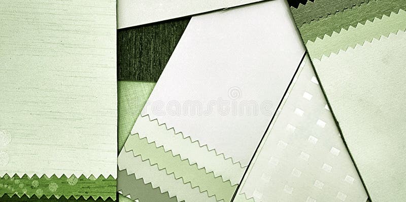 Samples of Curtain Fabrics in Different Textures, Multi Shade of Green ...