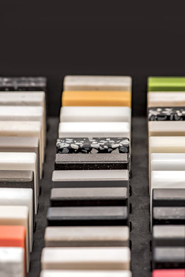 Samples of Decorative Artificial Stone, Close-up. Stone Samples for ...