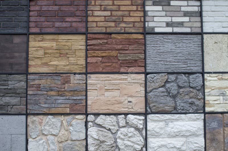 Samples of Decorative Wall Cladding Slate Imitating Rocks and Bricks ...