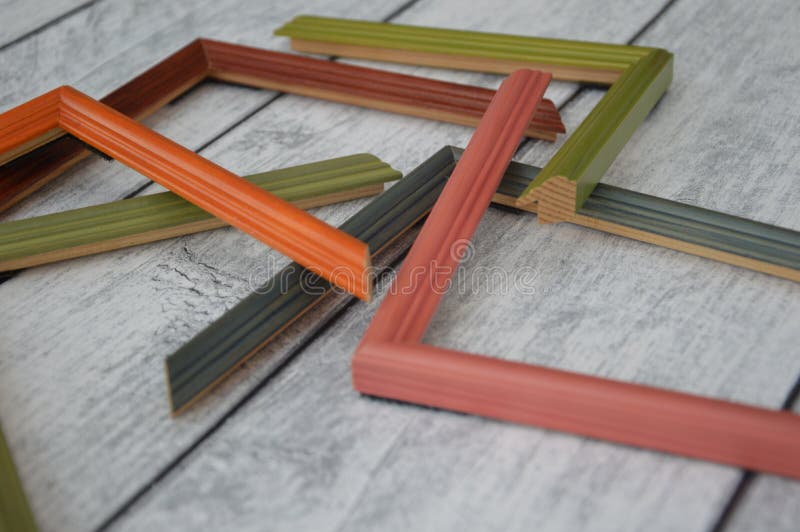 Samples of Decorative Wooden Picture Frames. Multi-colored Frames for a ...