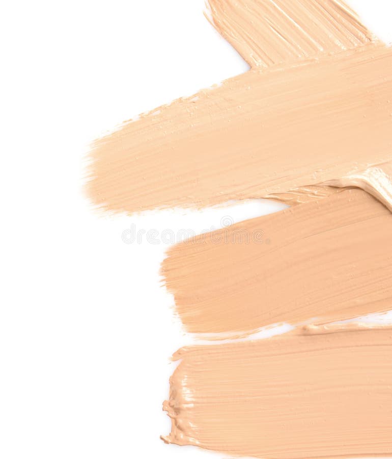 Set of Different Foundation Shades on Background, Top View Stock Photo ...