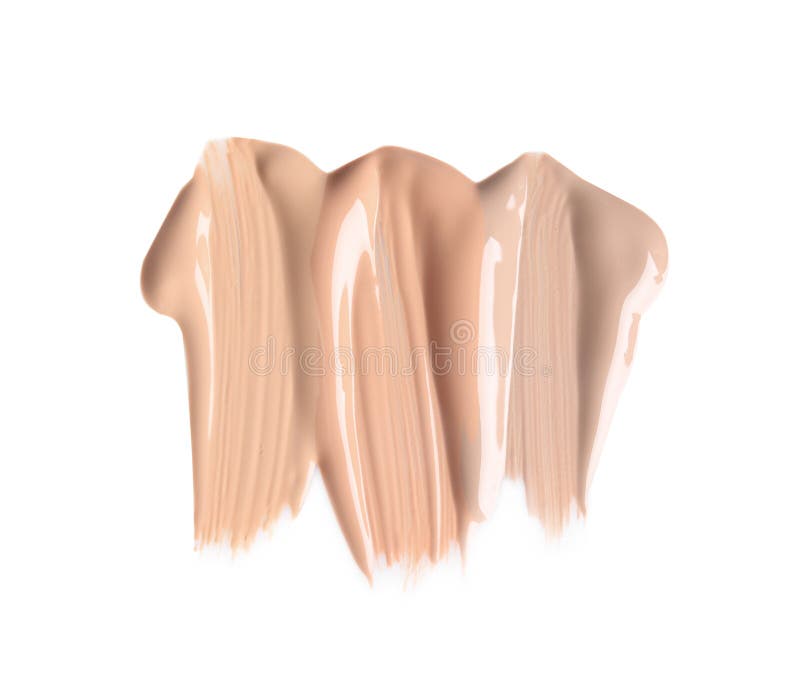 Samples of Different Foundation Shades on White , Top View Stock Photo ...