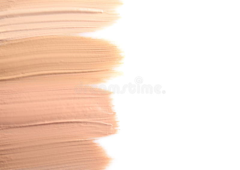 Samples of Different Foundation on White Background, Top View Stock ...
