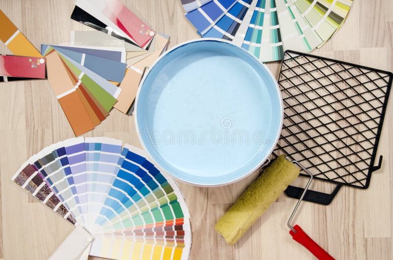 Blue paint sample. stock image. Image of choice, chart - 33583439