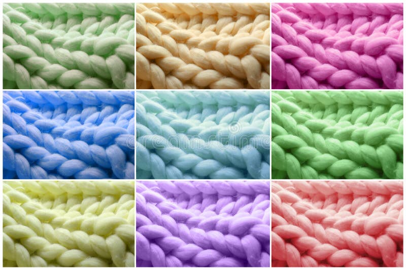 Samples of Different Wool, Collage. Color Palette Stock Image - Image ...