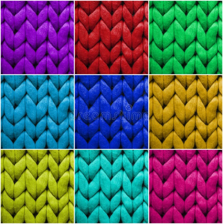 Samples of Different Wool, Collage. Color Palette Stock Image - Image ...