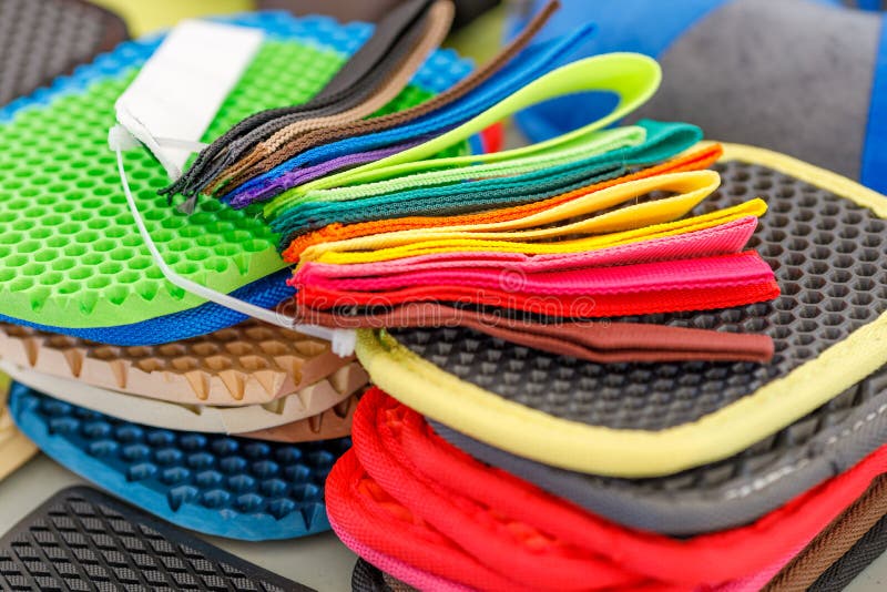 Samples of Fabric and Plastic during the Presentation Stock Photo ...