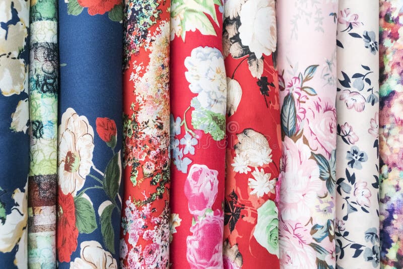 Samples of printed cotton stock image. Image of decor - 127239367