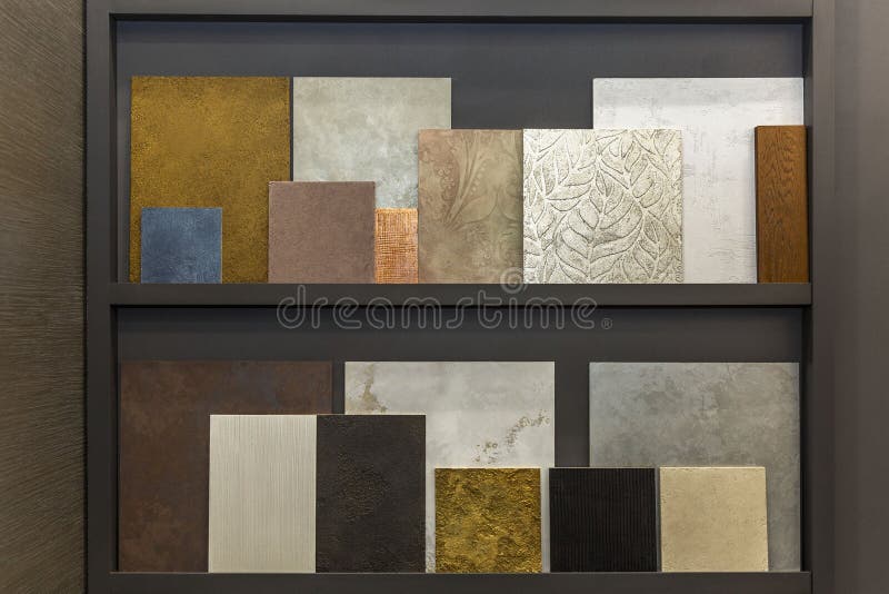 Samples of Finishing Materials on the Shelf. Modern Trends in ...