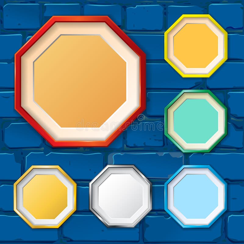 Samples of Frames on a Brick Wall. Vector Stock Vector - Illustration ...