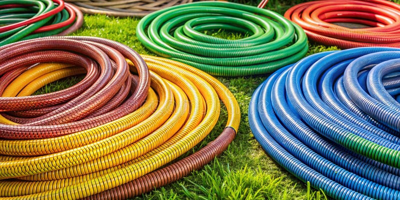 Samples of Garden Hoses of Different Colors Creative AI Stock ...