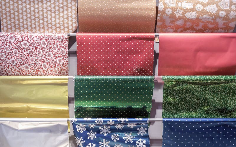 Samples of Gift Paper for Wrapping Christmas Gifts Stock Photo - Image ...