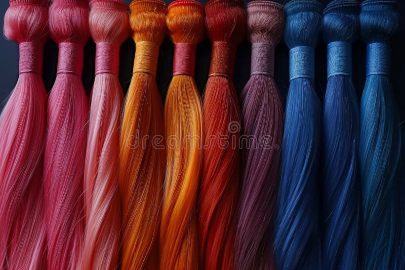 Samples of Gradient Hair Dye Wig Stock Photo - Image of color, glamour ...