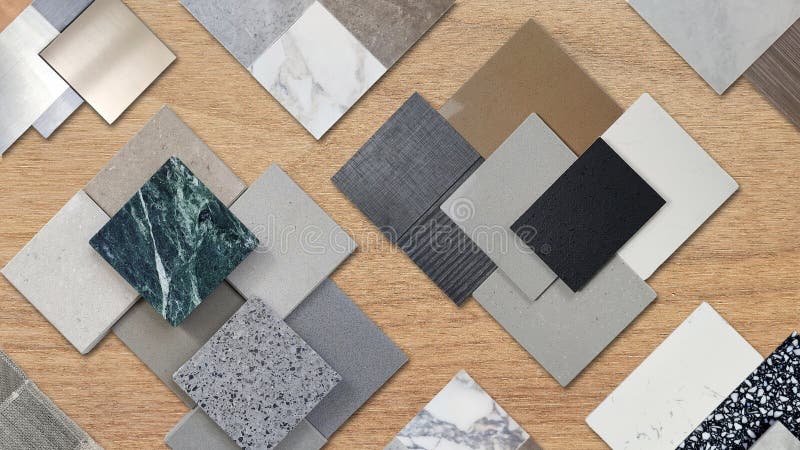 Samples of Interior Material Contains Ceramic Tiles, Artificial Stones ...