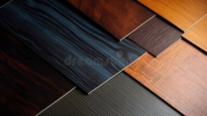Samples of Laminate and Vinyl Floor Tile on Black Wooden Background ...
