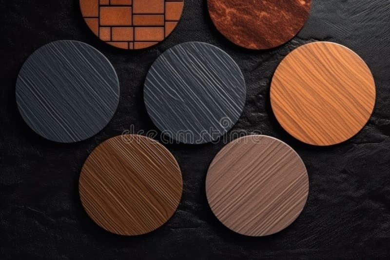 Samples of Laminate and Vinyl Floor Tile on Black Wooden Background ...