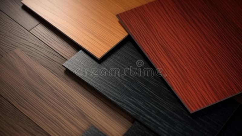 Samples of Laminate and Vinyl Floor Tile on Black Wooden Background ...
