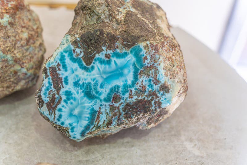 Samples of Larimar Quartz Bluestone in a Shop Stock Photo - Image of ...