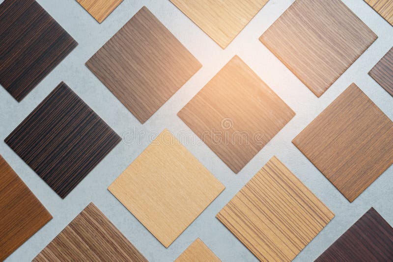 Samples of Material, Wood , on Concrete Table.Interior Design Se Stock ...
