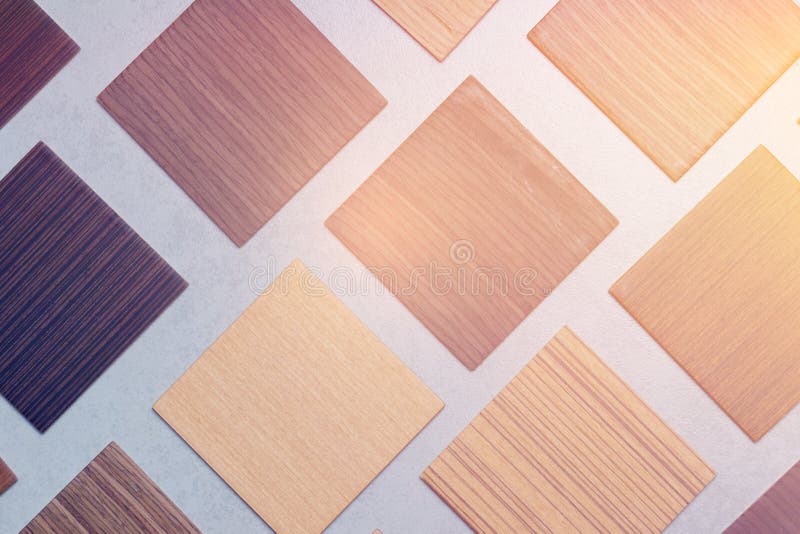 Samples of Material, Wood , on Concrete Table.Interior Design Se Stock ...