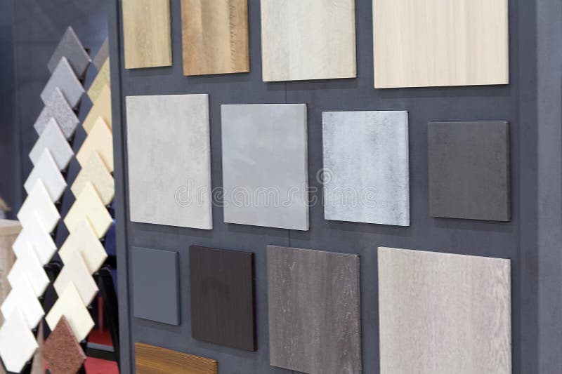 Samples of Materials for Making Furniture in the Showroom Stock Image ...