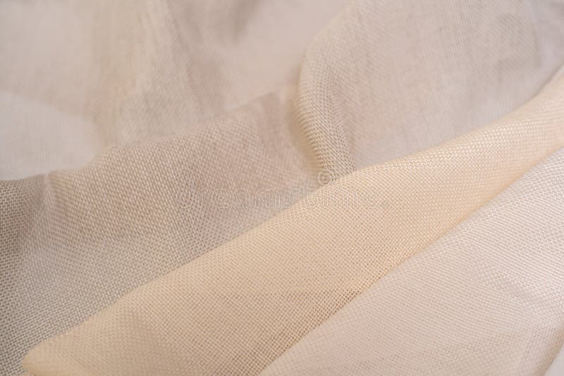 Samples of Milk and Beige Fabric for Tulle. Light and Transparent ...