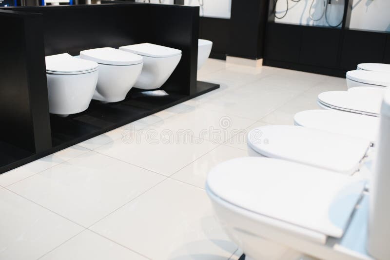 Samples of Modern Sanitary Ware for the Toilet. New Modern Toilet in ...