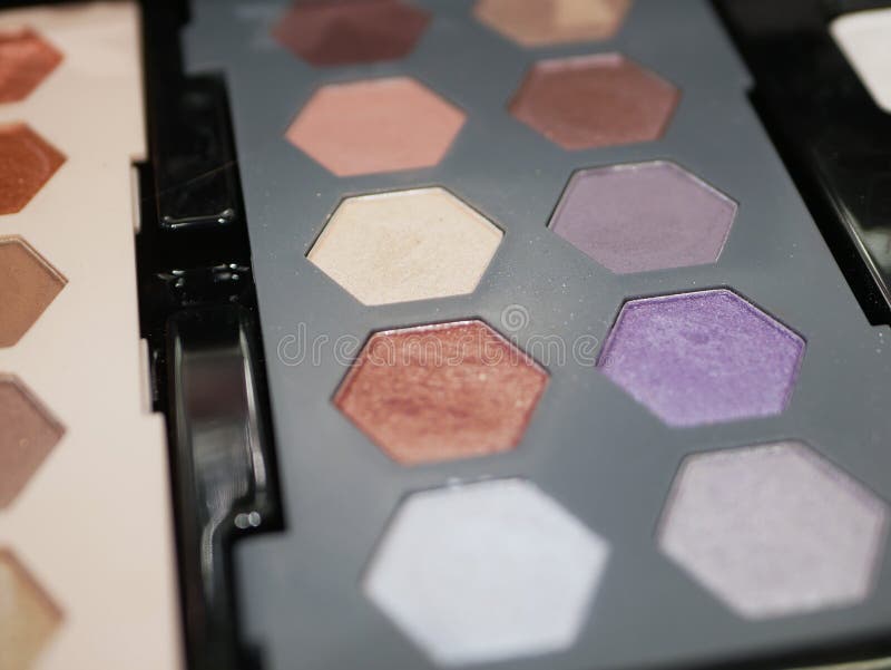 Samples of Multi-colored Female Eyeshadow. Face Makeup Stock Photo ...