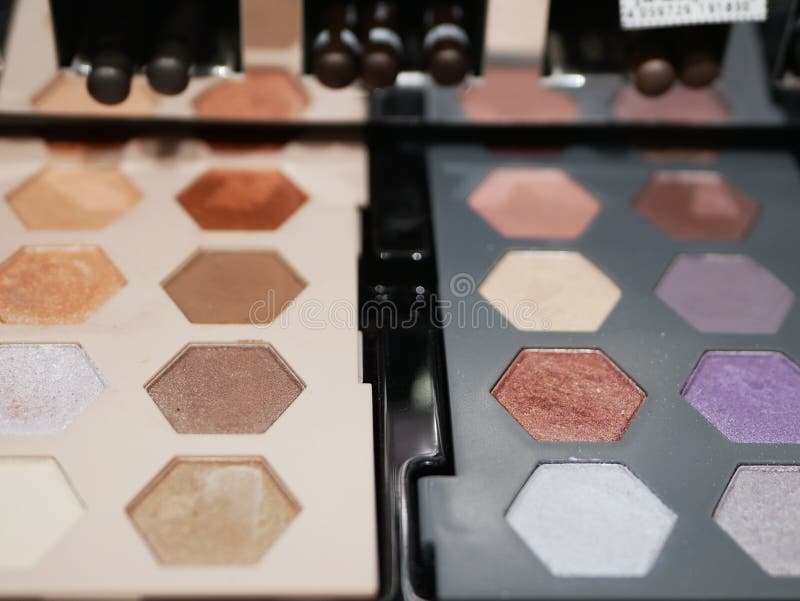 Samples of Multi-colored Female Eyeshadow. Face Makeup Stock Photo ...