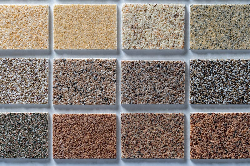 Samples of Multi Colored Plaster for the Decoration of the Facade and ...