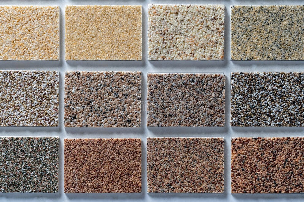 Samples of Multi Colored Plaster for the Decoration of the Facade and ...