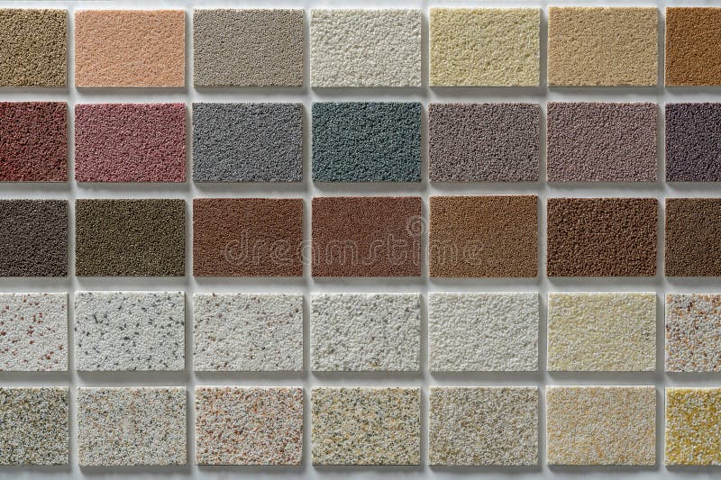 Samples of Multi Colored Plaster for the Decoration of the Facade and ...