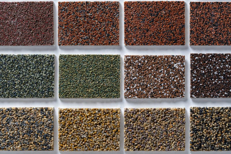 Samples of Multi Colored Plaster for the Decoration of the Facade and ...