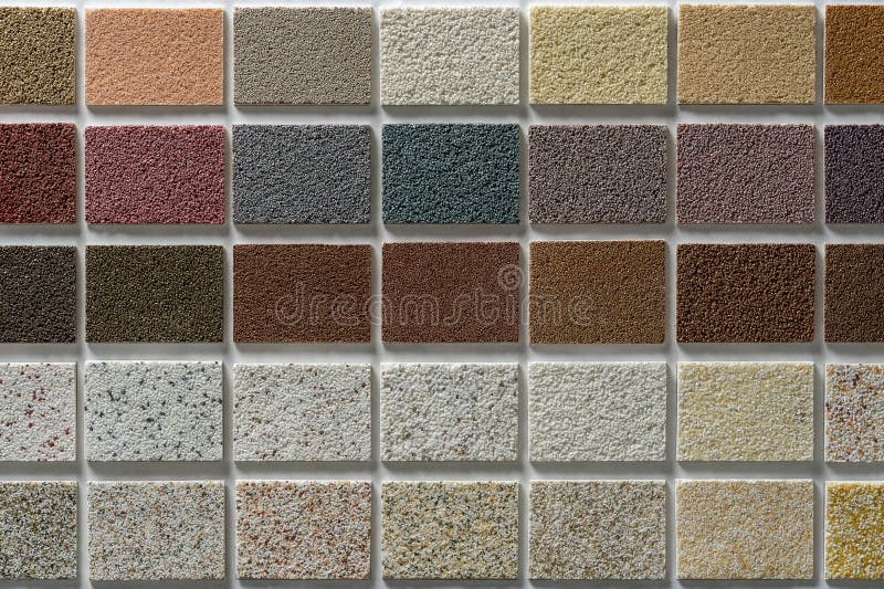 Samples of Multi Colored Plaster for the Decoration of the Facade and ...