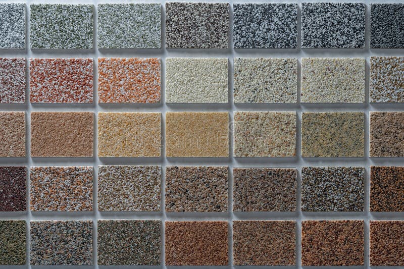 Samples of Multi Colored Plaster for the Decoration of the Facade and ...