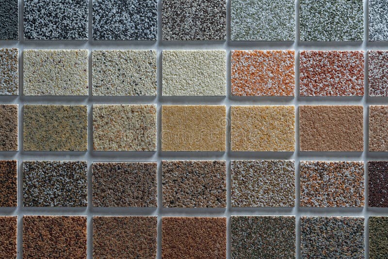 Samples of Multi Colored Plaster for the Decoration of the Facade and ...