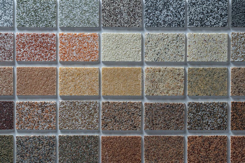 Samples of Multi Colored Plaster for the Decoration of the Facade and ...