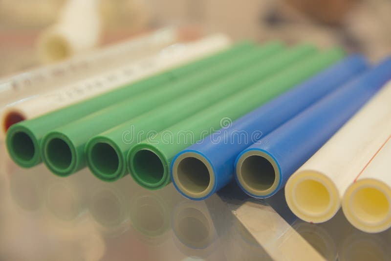 Samples of Plastic Water Pipes on the Stand Stock Image - Image of ...