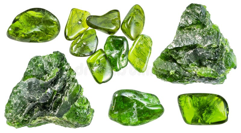 Samples of Raw Chrome Diopside Minerals Isolated Stock Photo - Image of ...