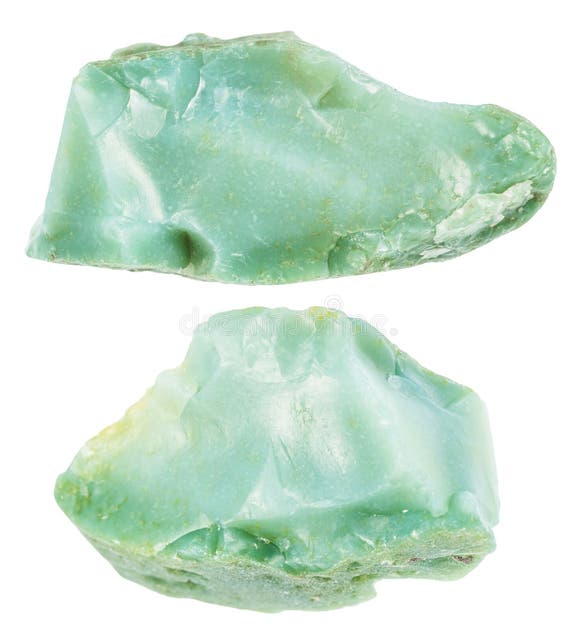 Samples of Raw Chrysoprase Minerals Isolated Stock Image - Image of ...