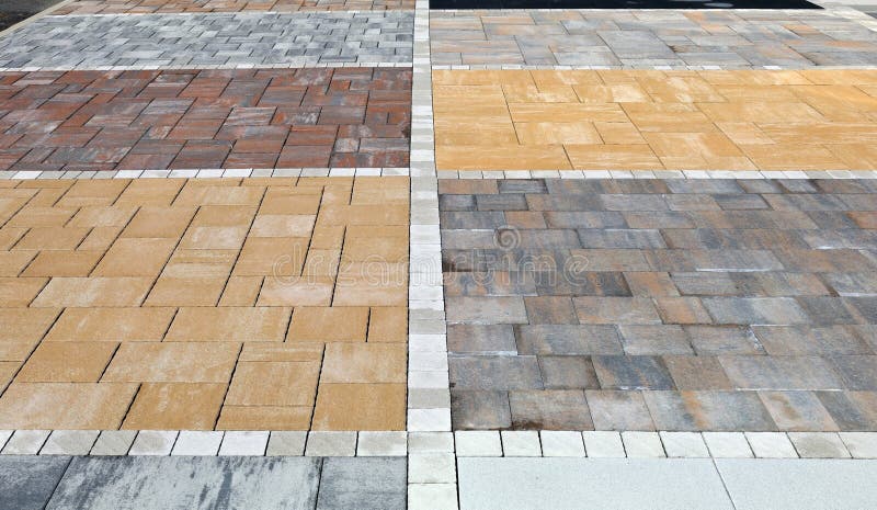 Samples Set of Concrete Tiles for Outdoors and Pavements with Different ...