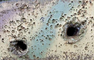 Samples from Shells in the Armor of the German Tiger Tank Stock Image ...