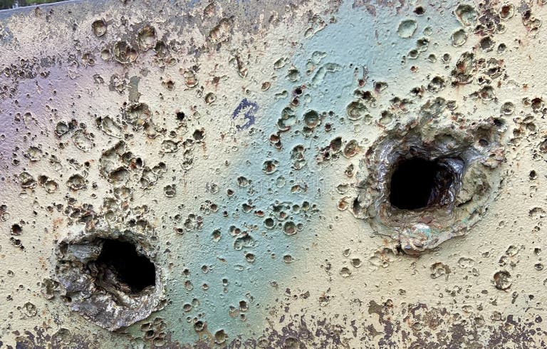 Samples from Shells in the Armor of the German Tiger Tank Stock Image ...